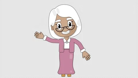 Old Woman Waving Animation Character Tal... | Stock Video | Pond5