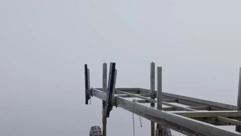 old, worn down boat dock as thick fog e... | Stock Video | Pond5