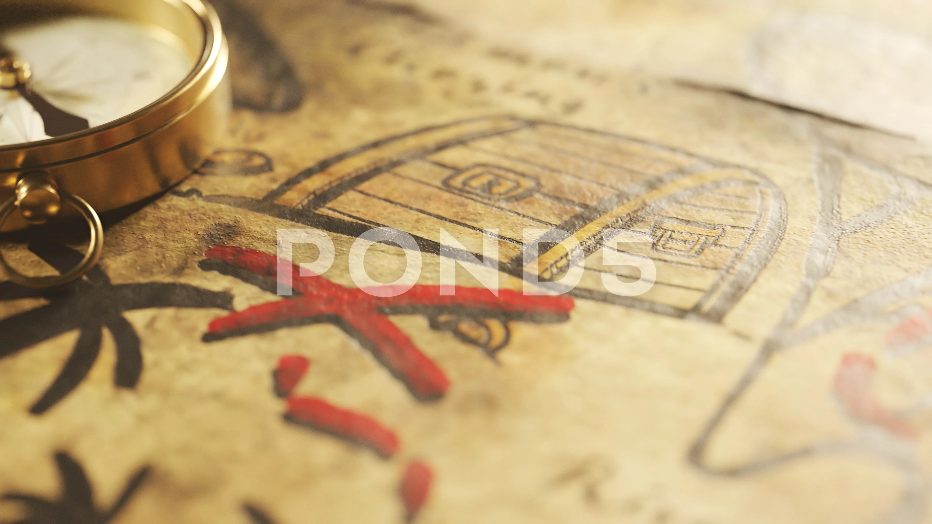 Old Treasure Map Compass