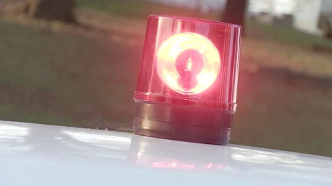Older Model Police Car with red flashing... | Stock Video | Pond5