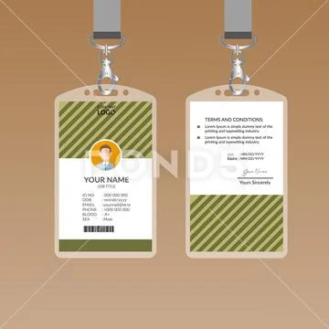 Olive ID Card Design Template: Royalty Free #124356050