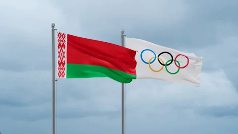 Olympic Games and Belarus flag | Stock Video | Pond5