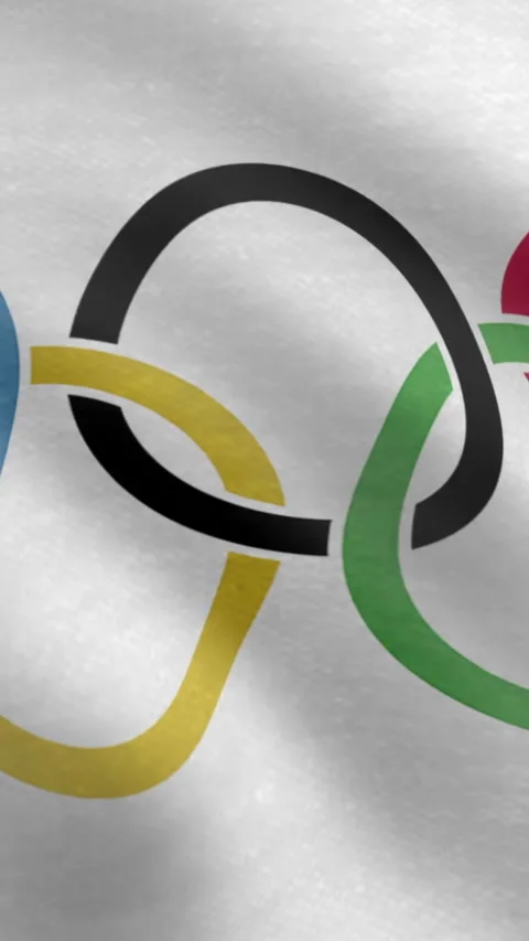 Olympic games flag waving animation | Stock Video | Pond5