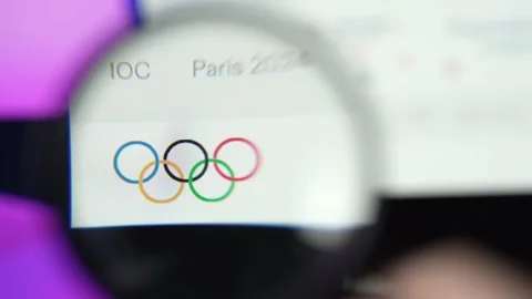 Olympic Website Logo Online on a Compute... | Stock Video | Pond5