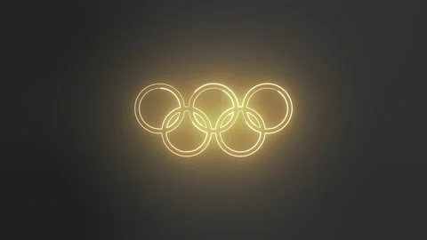Olympics Rings Logo Neon Sign | Stock Video | Pond5