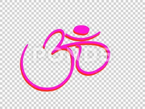 Om symbol png, pink,third eye,meditation, chakra,yoga: Graphic #194521597