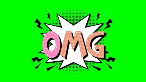 OMG Comic words animation green screen | Stock Video | Pond5