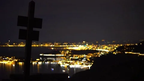 Ominous and gloomy cross standing out ag... | Stock Video | Pond5