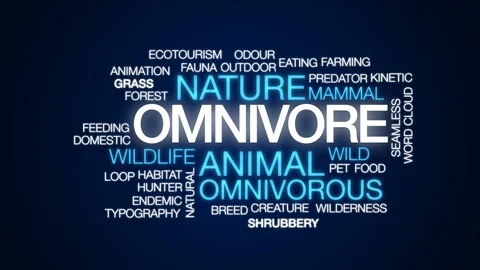Omnivore animated word cloud. Kinetic ty... | Stock Video | Pond5