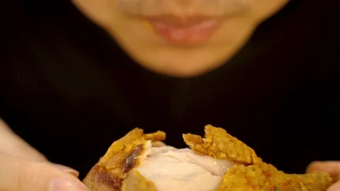 Fried Chicken Bite Stock Video Footage | Royalty Free Fried Chicken ...