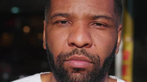 One Brazilian black man staring Intensel... | Stock Video | Pond5