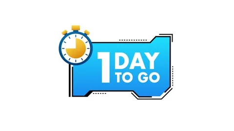 One day to go countdown timer with alpha... | Stock Video | Pond5