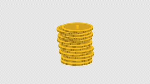 one dollar coin pile icon loop animation... | Stock Video | Pond5