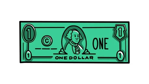 one dollar Sketch and 2d animation | Stock Video | Pond5