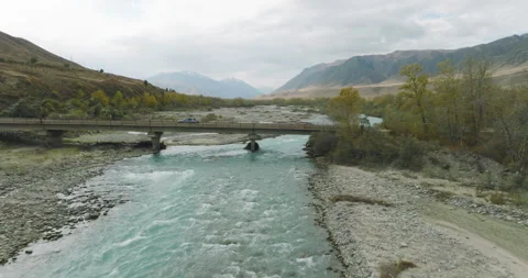 One gray crossover SUV car driving alone... | Stock Video | Pond5