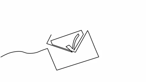 One line animation of one line letter wi... | Stock Video | Pond5