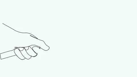 One line drawing animation of a hand hol... | Stock Video | Pond5