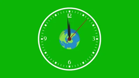One-minute clock animation with Earth ro... | Stock Video | Pond5