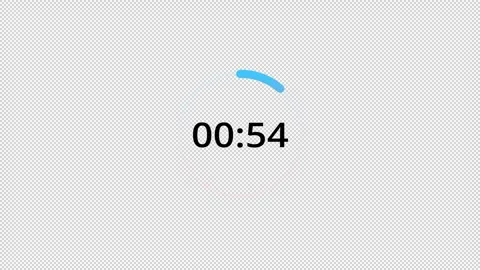 One minute countdown 60 seconds animatio... | Stock Video | Pond5