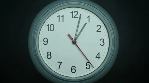 One o'clock face beginning of time 01.00... | Stock Video | Pond5