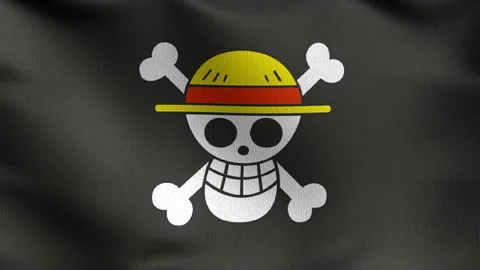One Piece, Straw hat pirate flag blowing... | Stock Video | Pond5