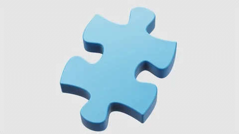 One Puzzle Piece Spinning on Transparent... | Stock Video | Pond5