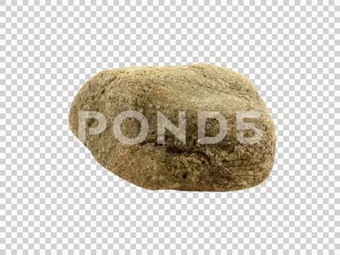 One rock isolated on white background.Selection focus. Stock Photo ...