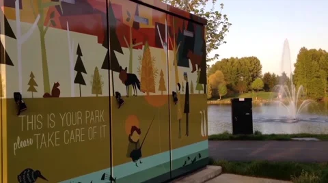 One side view of park | Stock Video | Pond5