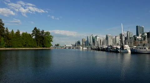 One side view of the Vancouver downtown ... | Stock Video | Pond5