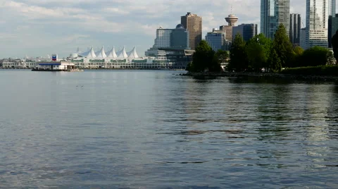 One side view of the Vancouver downtown ... | Stock Video | Pond5