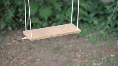 One single empty minimal diy wooden swin... | Stock Video | Pond5