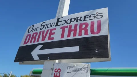 One Stop Express Drive Thru Left Directi... | Stock Video | Pond5