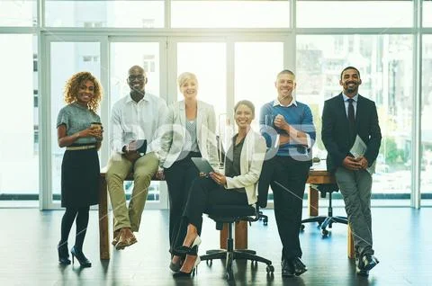 One team with one big dream. Portrait of a group of businesspeople in ...