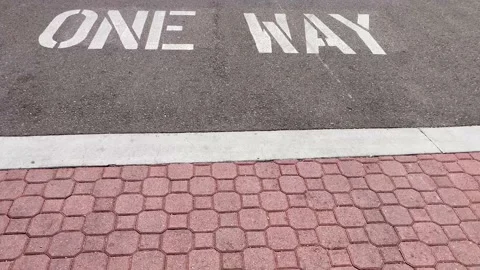 One way with directional arrow pointing ... | Stock Video | Pond5