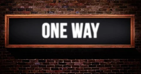 One way sign / on air wooden concept on ... | Stock Video | Pond5