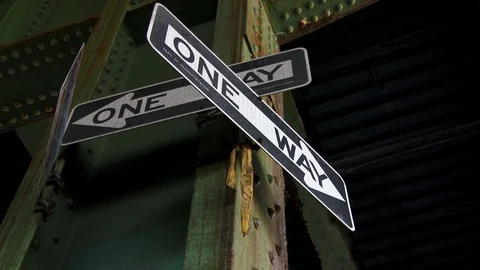One Way Sign, Brooklyn New, York City, 4... | Stock Video | Pond5