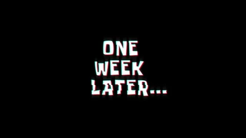 one week later text glitching modern eff... | Stock Video | Pond5