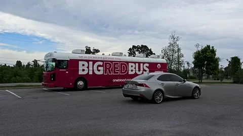 Oneblood big red bus blood donation vehi... | Stock Video | Pond5