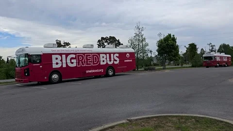 Oneblood big red bus blood donation vehi... | Stock Video | Pond5