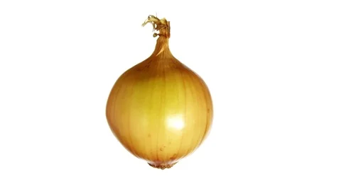 Onion Spinning and Rotating Isolated on ... | Stock Video | Pond5