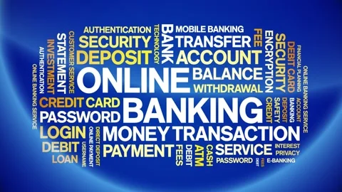 Online Banking animated word cloud,anima... | Stock Video | Pond5