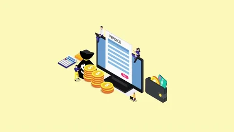 Online invoice payment 3d animation | Stock Video | Pond5