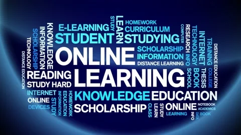 Online Learning animated word cloud,anim... | Stock Video | Pond5