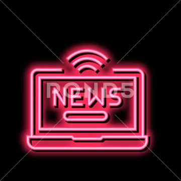 Online news neon glow icon illustration Royalty Free 235678830