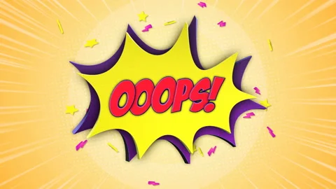 OOOPS Comic Text Animation, with Alpha M... | Stock Video | Pond5