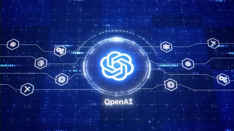 Open AI animated logo. Holographic anima... | Stock Video | Pond5