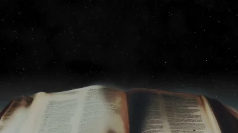 Open Bible with stars in night sky loopi... | Stock Video | Pond5