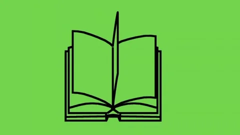 open book animation isolated on green sc... | Stock Video | Pond5