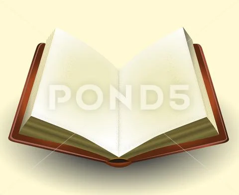 Open Brown Book Vector. Open Empty Old Book: Royalty Free #165835210
