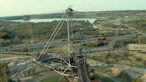 Open cast mining site with an industrial... | Stock Video | Pond5